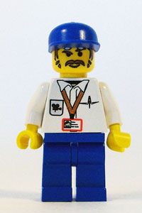 Bricker - LEGO Minifigure - stu001 Cameraman, Blue Legs, Blue Cap